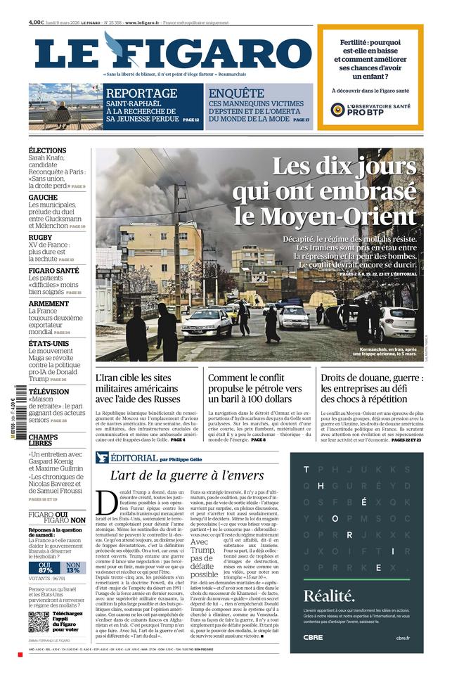 Le Figaro édition numérique du 9 mars 2026