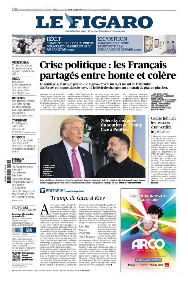 Le Figaro édition numérique du 18 octobre 2025