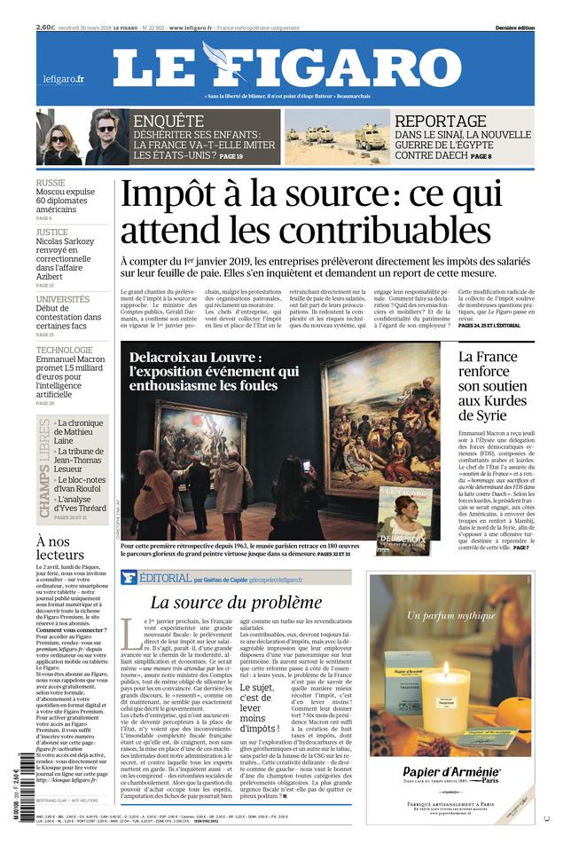 Le Figaro édition numérique du 30 mars 2018