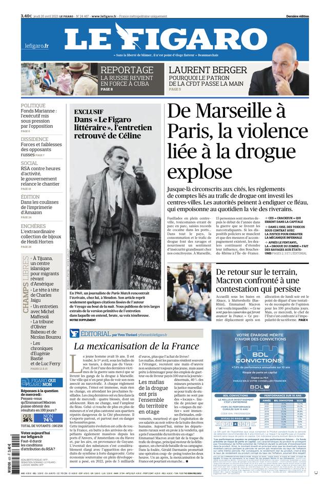 Le Figaro édition numérique du 20 avril 2023