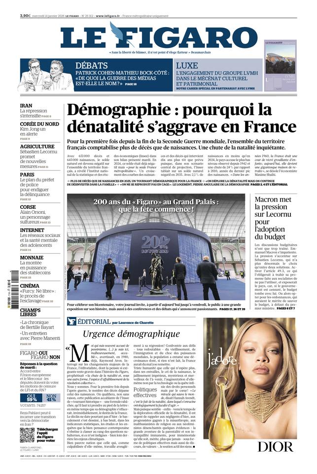 Le Figaro édition numérique du 14 janvier 2026