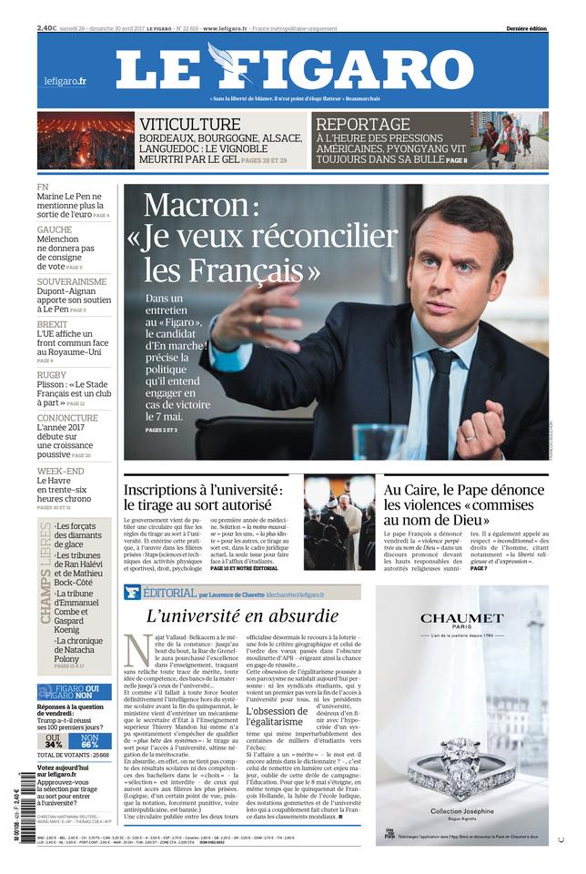 Le Figaro édition numérique du 29 avril 2017